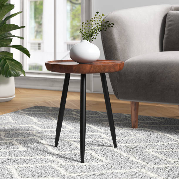 Mercer41 Tanjanae Iron Tray Top Three Leg End Table | Wayfair